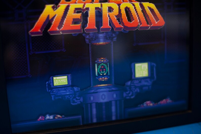 Super Metroid Title Screen Videogame Shadowbox - Etsy