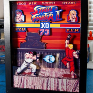 Street Fighter 2 3D Shadow Box - Etsy