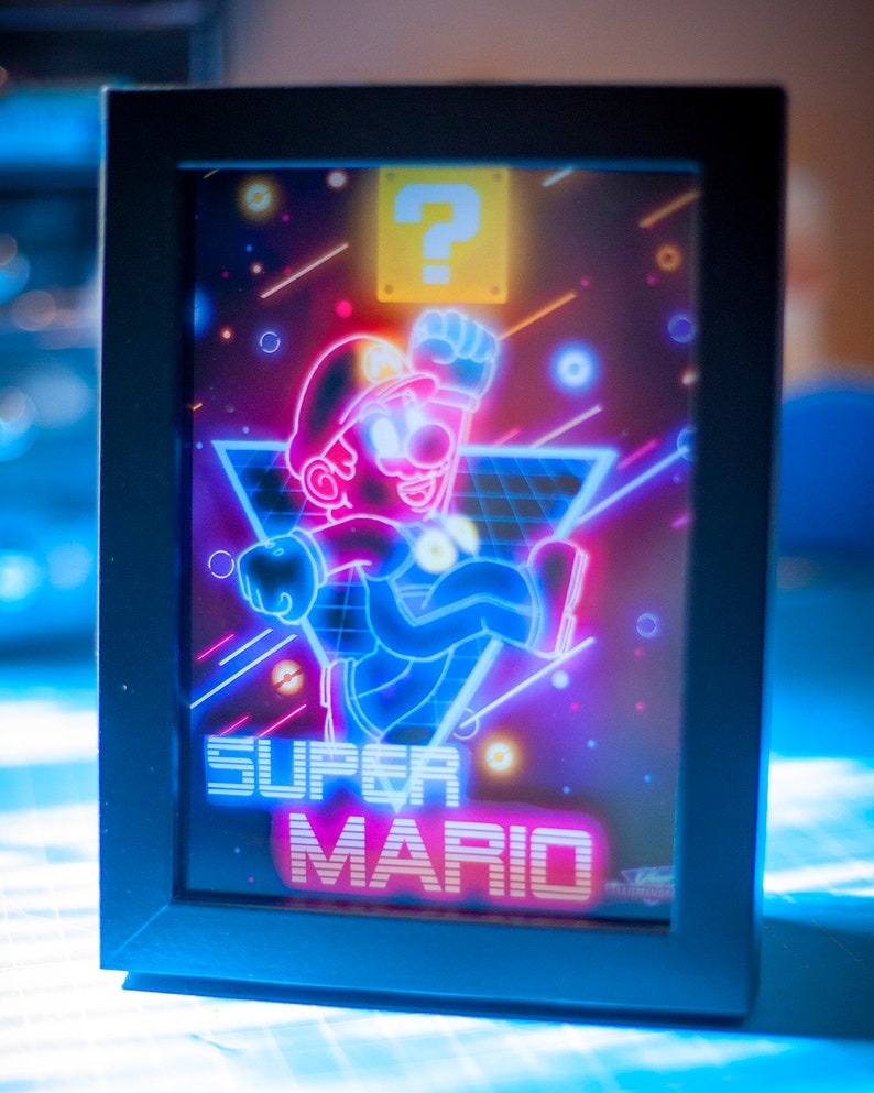 Super Mario LED Shadowbox Diorama - Etsy