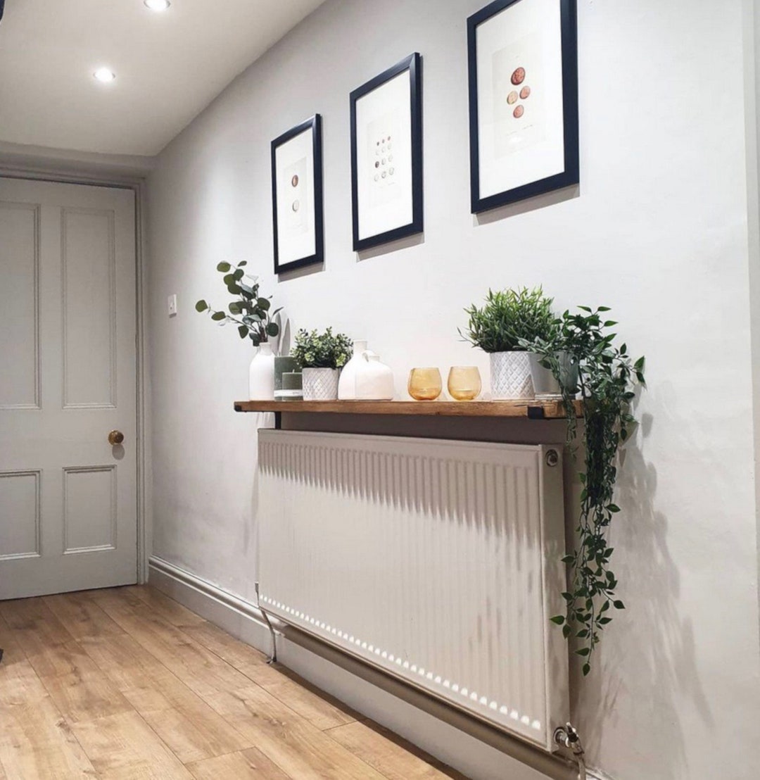 Rustic Pine Radiator Cover - Entryway Console Table With L Brackets - Etsy