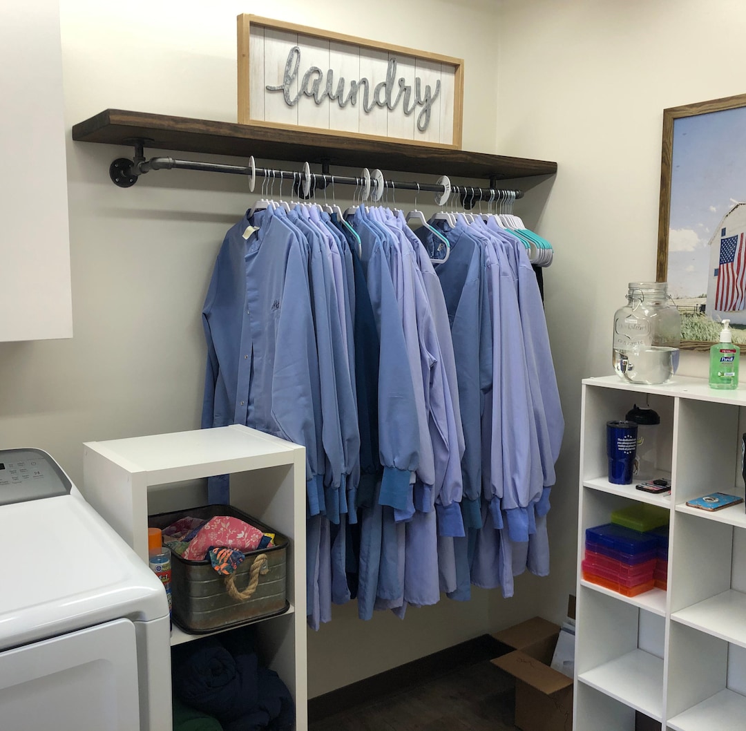 A Heavy Duty Laundry Room Drying Rack, Towel Holder, Soap and Detergent ...
