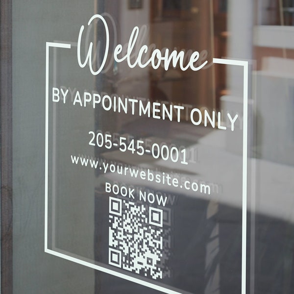 OPENING HOURS With Custom Business Logo Shop Owner Open Closed Window ...