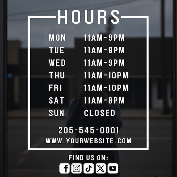 Business Hours Sign - Etsy