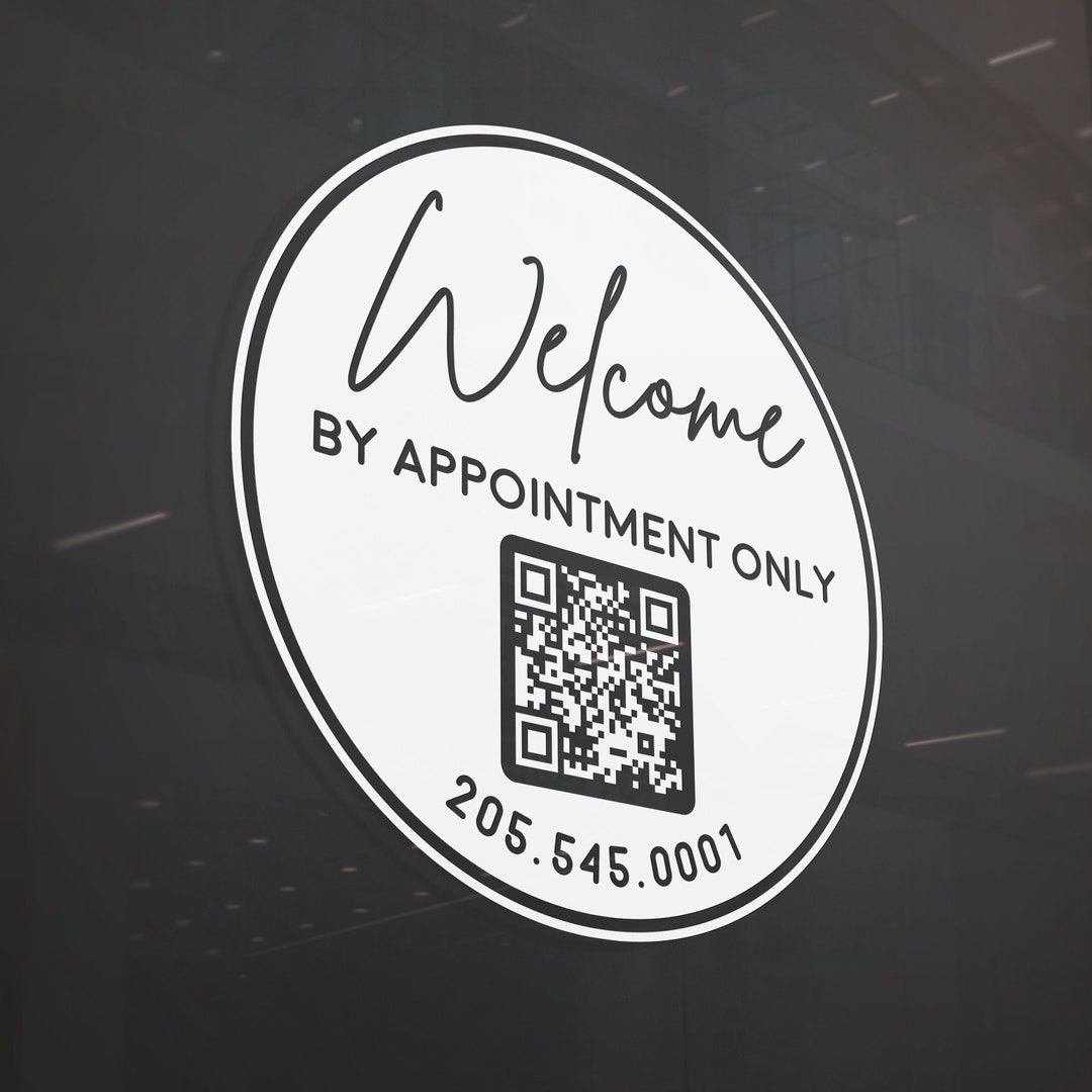 Custom Storefront Window Welcome Sign With QR CODE | Vinyl Decal for ...