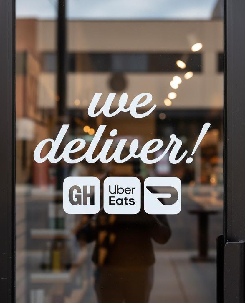 We Deliver Decal | Restaurant Window Sticker, Food Delivery - Etsy