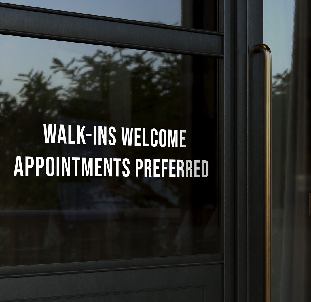 Walk Ins Welcome Business Vinyl Decal | Window & Wall Sticker | Salon ...