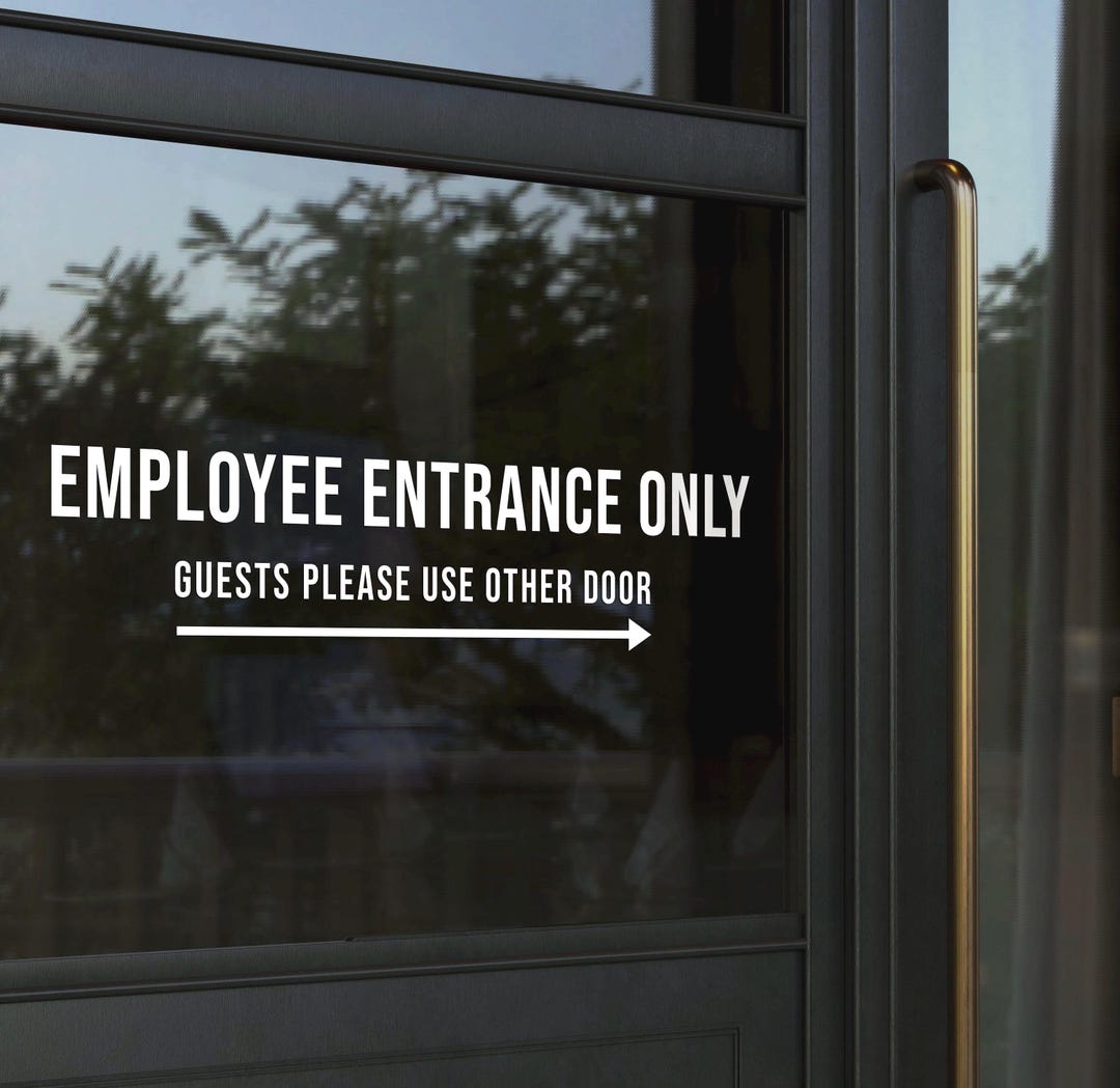 Employee Entrance Only Business Vinyl Decal | Window & Wall Sticker ...