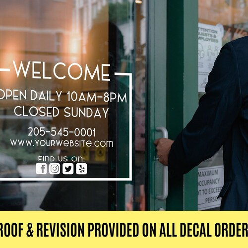 Custom Vinyl Store Front Small Business Vinyl Decal Sticker - Etsy