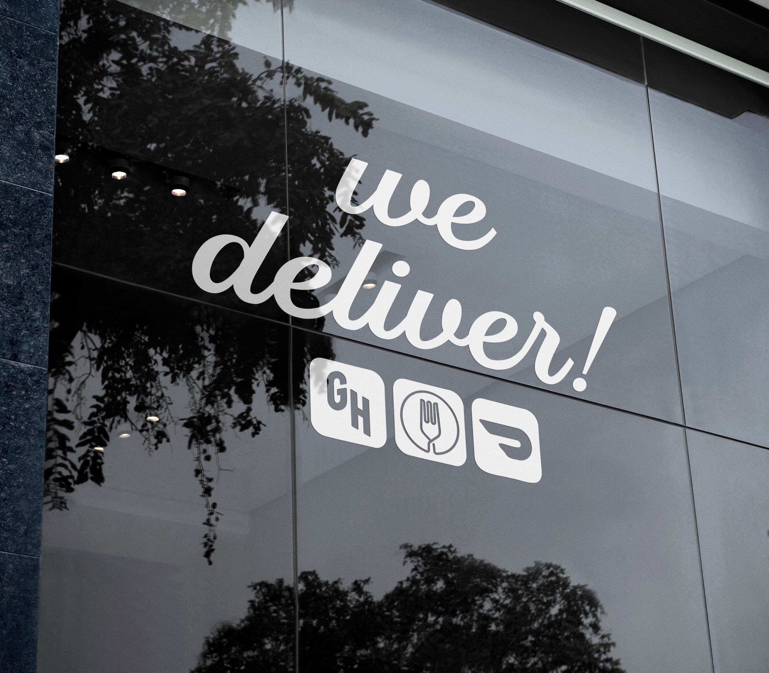 We Deliver Decal | Restaurant Window Sticker, Food Delivery - Etsy