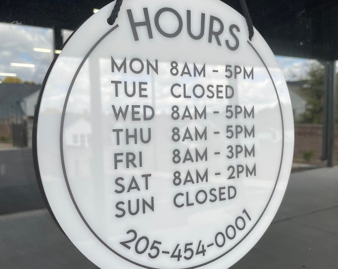 Minimal Mid-century Modern Business Hours Open Vinyl Decal Sticker Sign ...