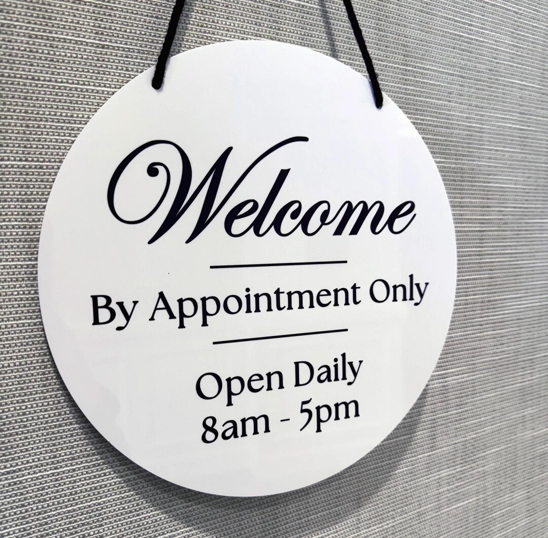 Storefront Acrylic Welcome Sign for Store, Boutique, Salon, Spa, Office ...