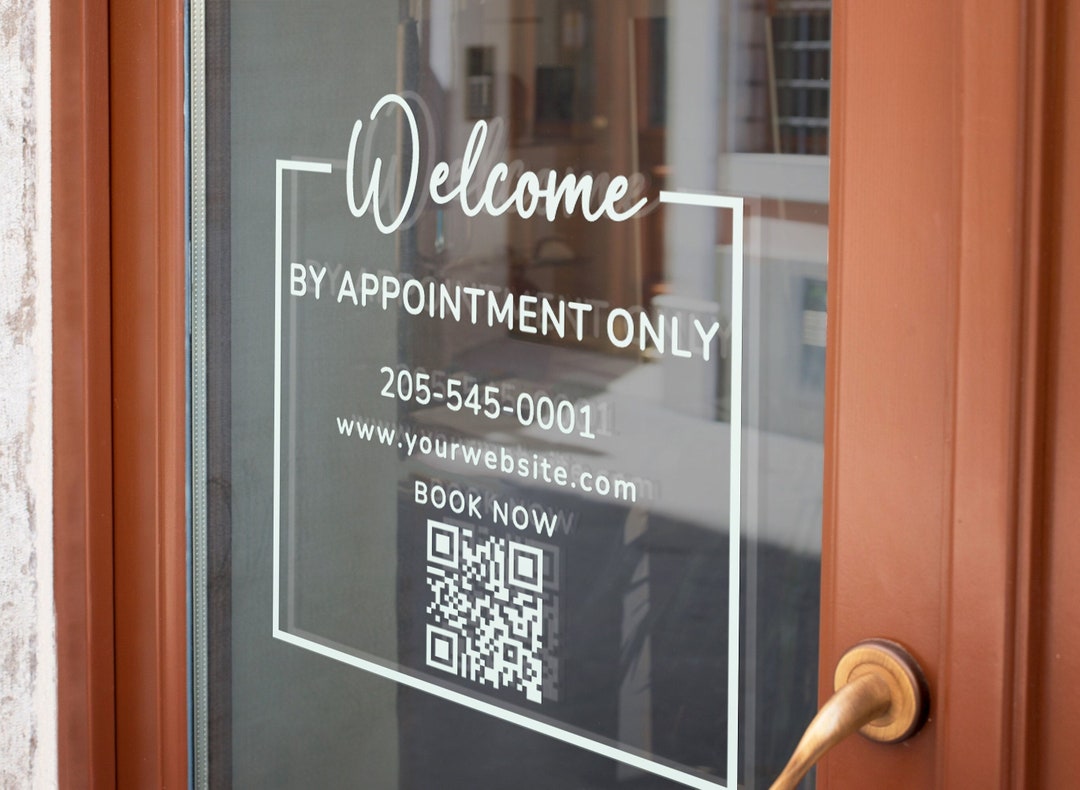 Custom Storefront Window Welcome Sign With QR CODE Business - Etsy Canada