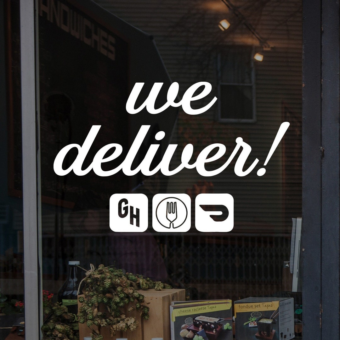 Storefront Glass Window Sticker | Food Delivery Decal for Restaurant ...