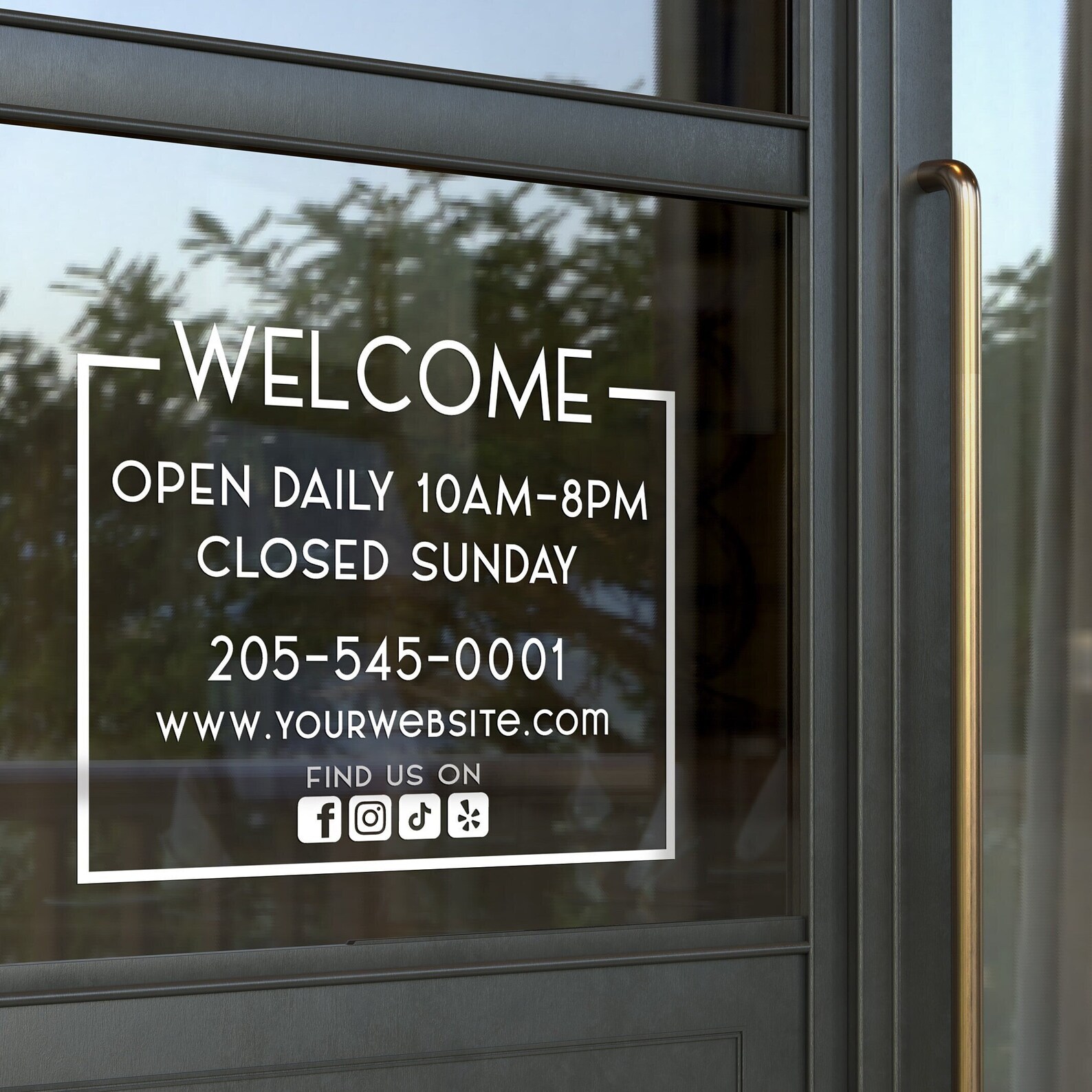 Custom Storefront Business Hours Window Decal | Vinyl Lettering - Etsy