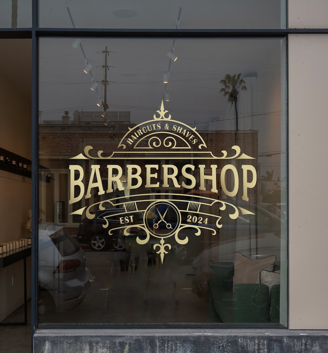 Barbershop Custom Decal | Vinyl Decal Sticker for Storefront Glass ...