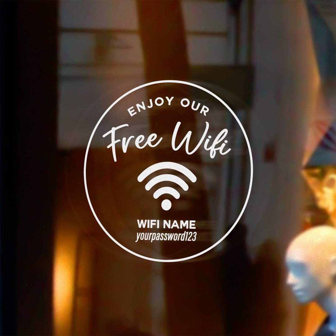 Custom Free Wifi Vinyl Decal | Business Window, Wall Sticker - Etsy