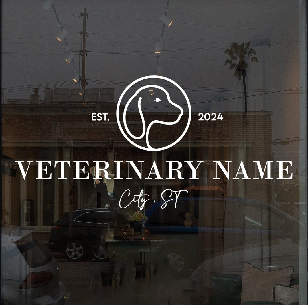 Custom Veterinarian Logo Decal | Vinyl Decal Sticker for Glass Window ...