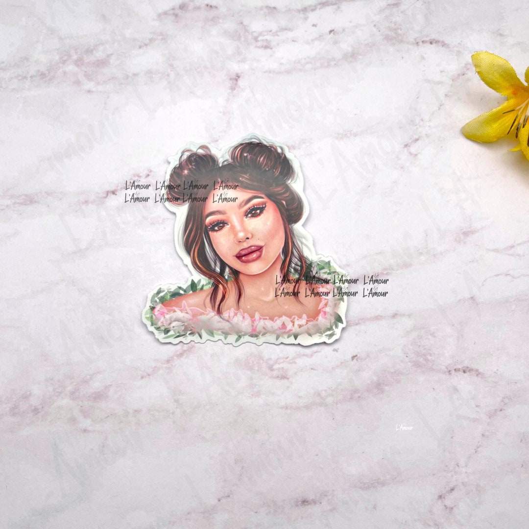 Flower Girl Sticker Glossy Vinyl Sticker Female Glossy Sticker Water ...