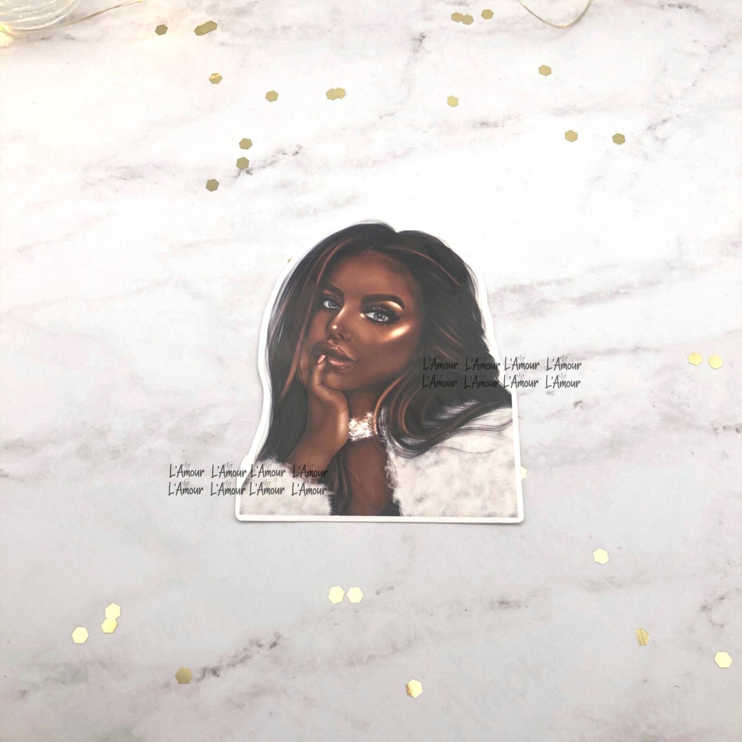 African American Sticker Black Girl Glossy Sticker Glossy Vinyl Sticker ...