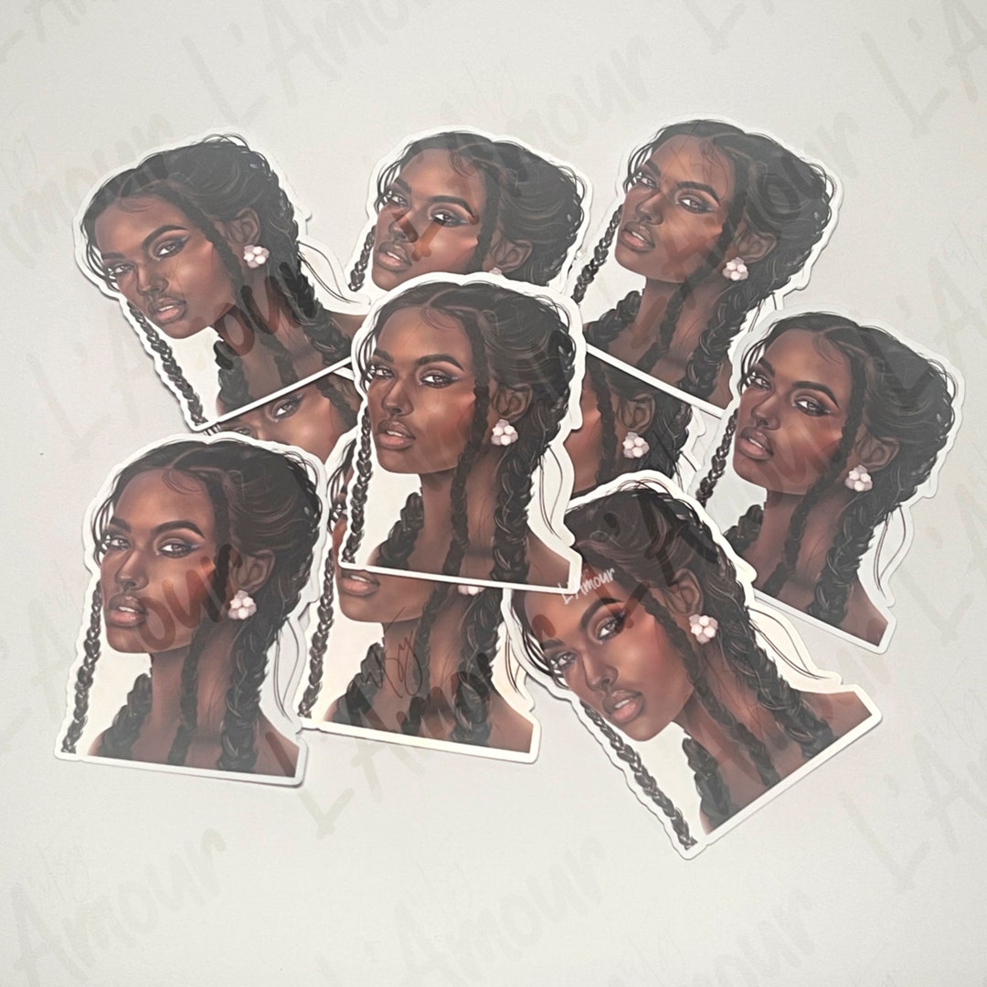 Black Beauty Sticker| Braids | Melanin Girl Sticker | Die Cut Sticker ...