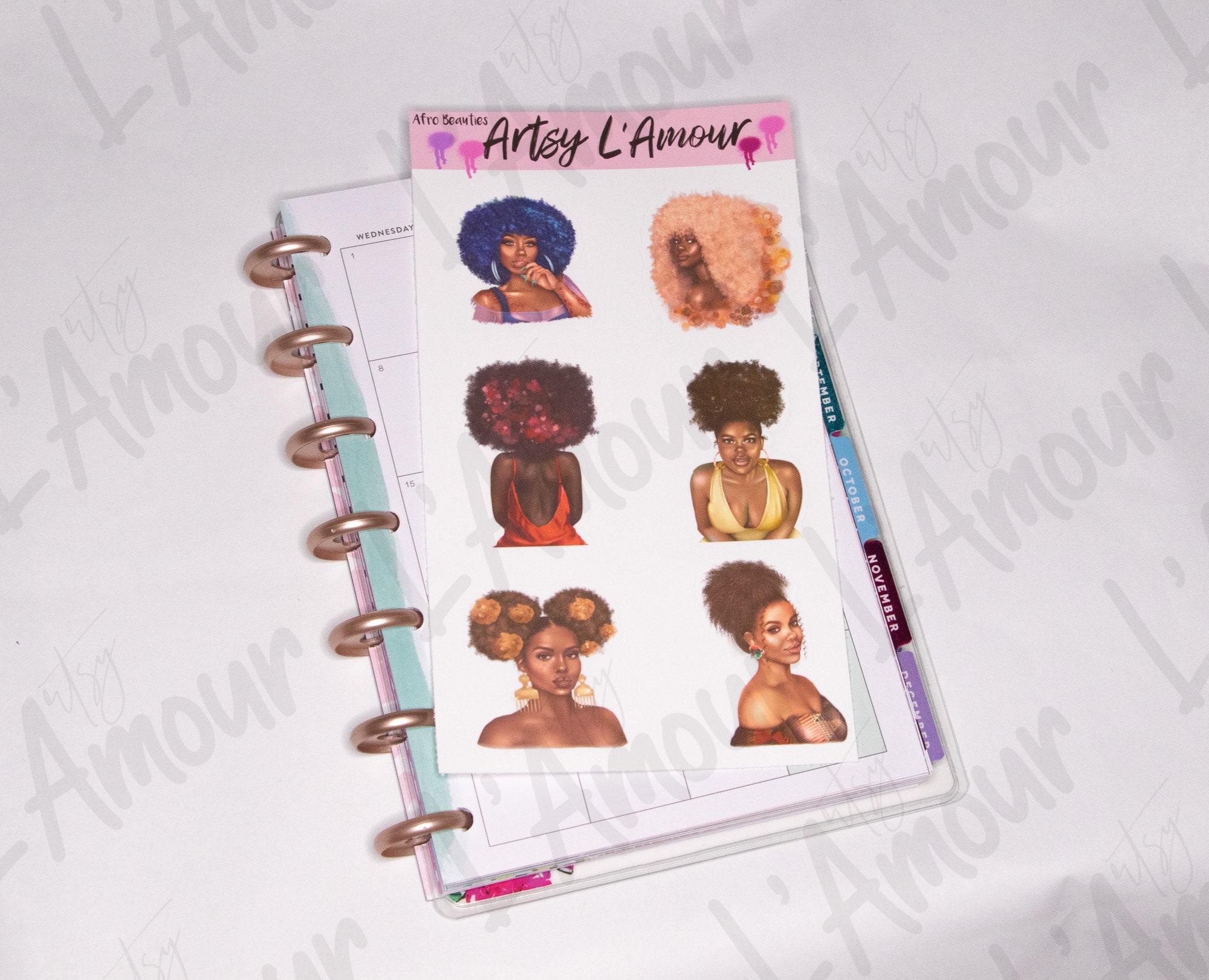 Afro Beauties Black Woman Planner Stickers African - Etsy