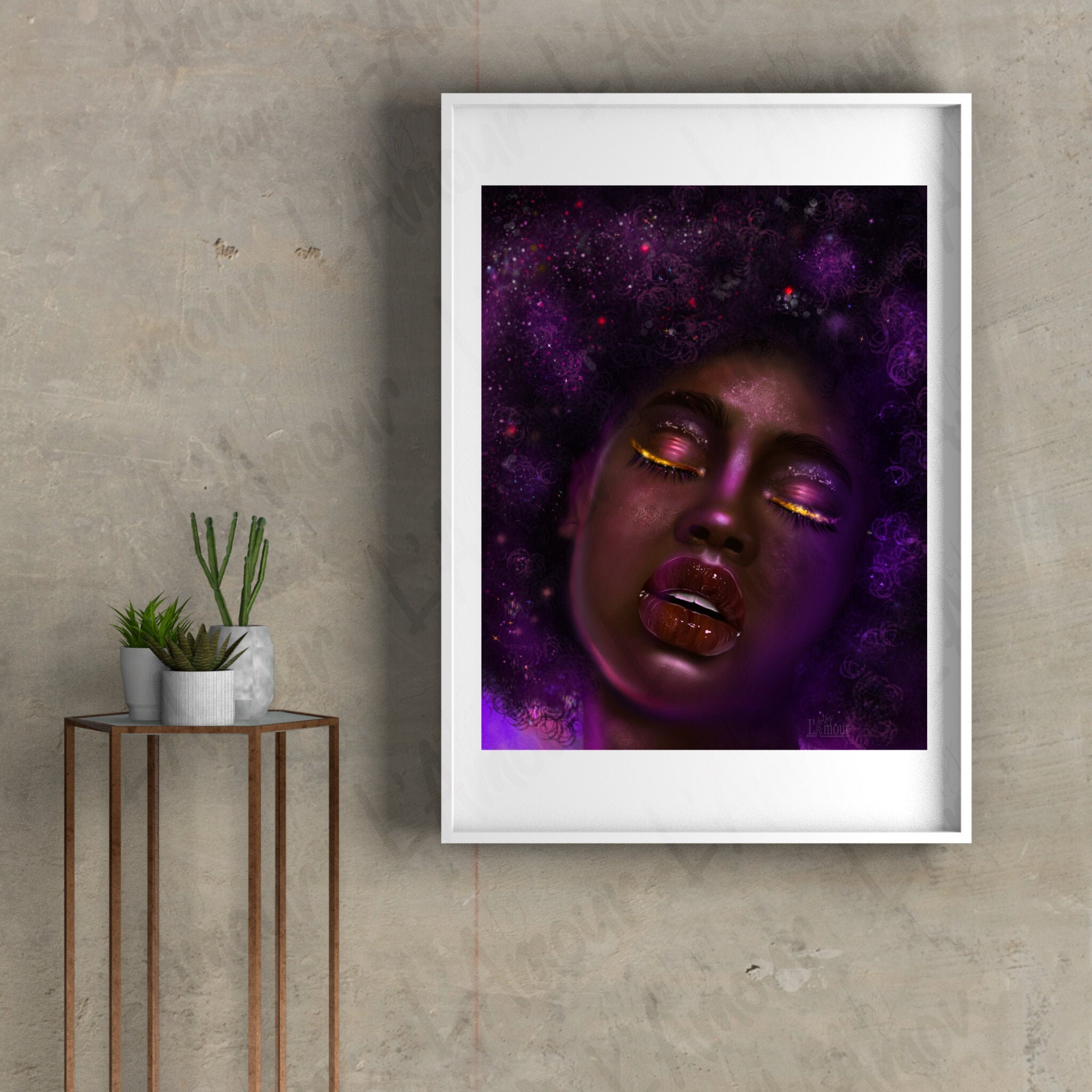 Afro Print Black Art Melanin Girl Art Black Woman Wall | Etsy