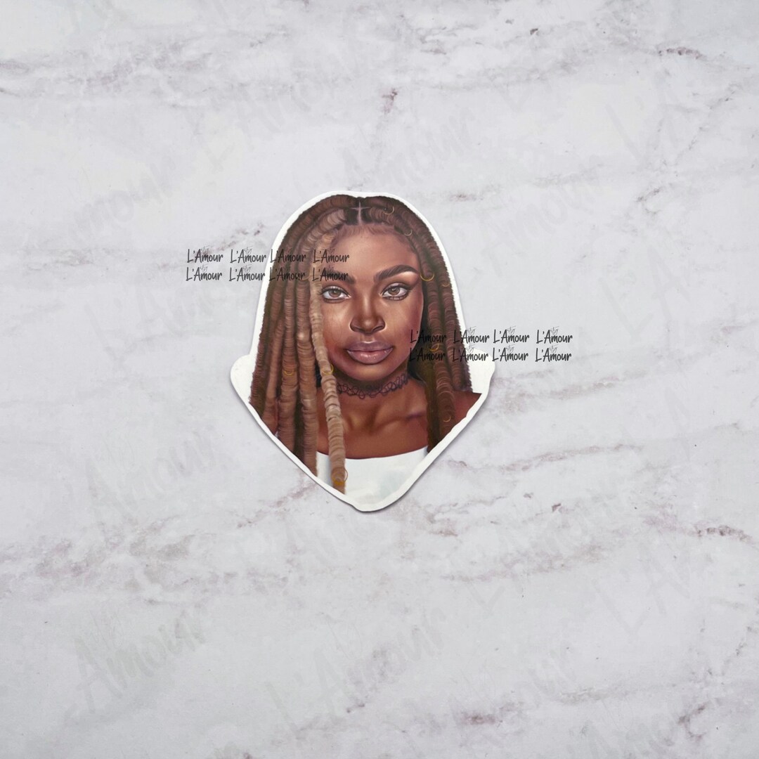 Black Girl Locs Sticker: African American Die Cut Sticker - Etsy