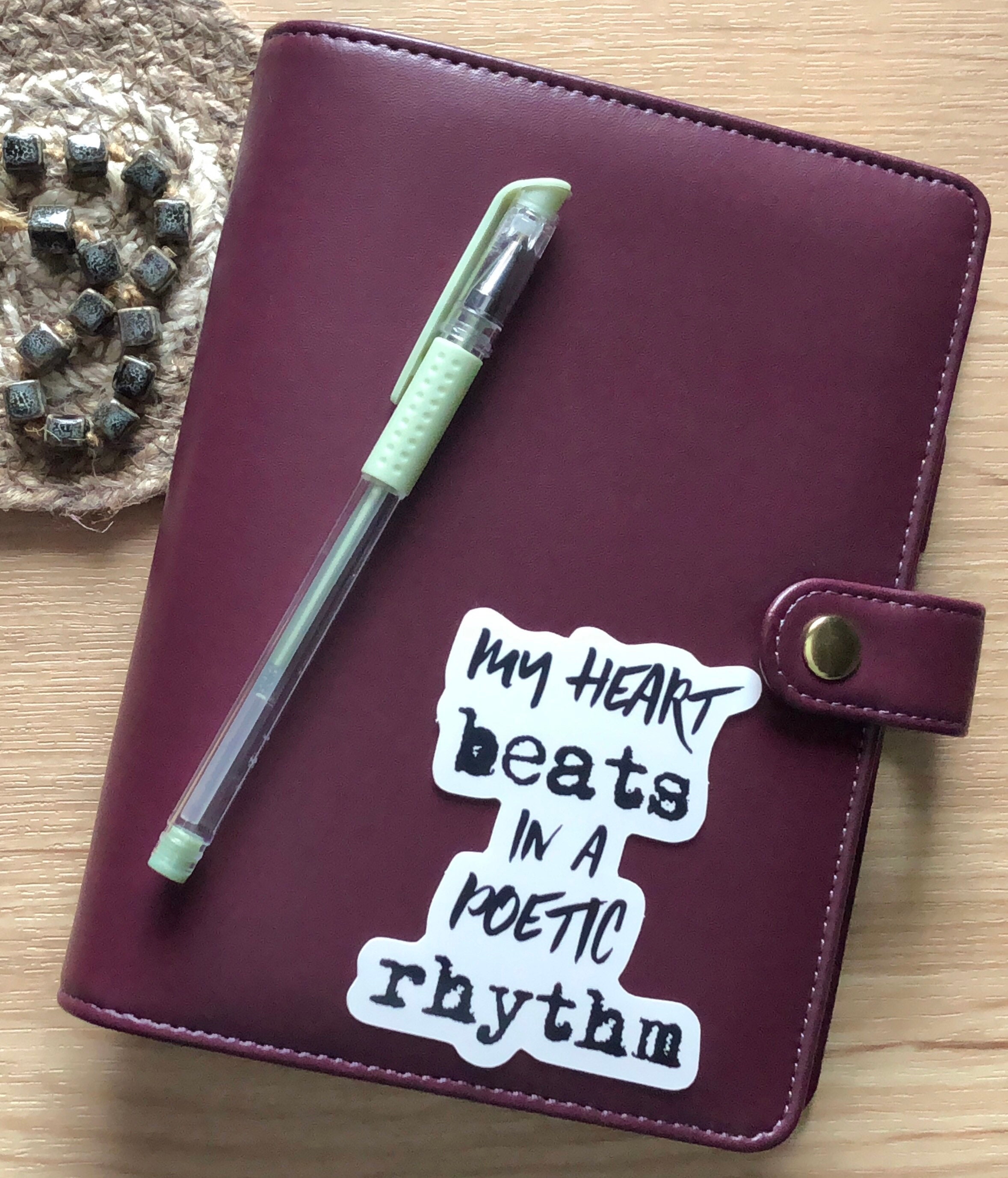 My Heart Beats in a Poetic Rhythm - Vinyl Stickers - Gift for Poet ...