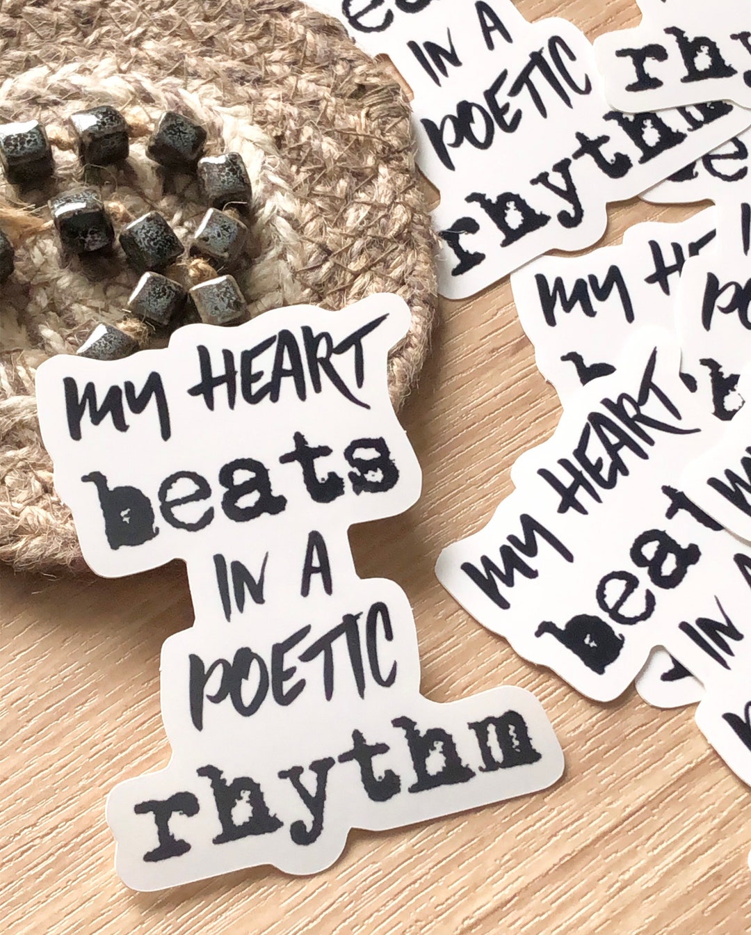 My Heart Beats in a Poetic Rhythm - Vinyl Stickers - Gift for Poet ...