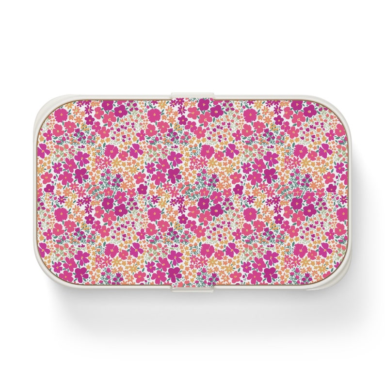 Pink Floral Swirl Bento Lunch Box - Etsy