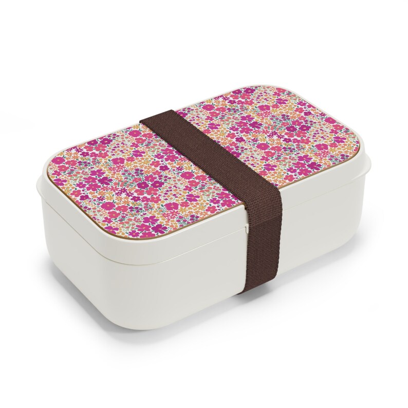 Pink Floral Swirl Bento Lunch Box - Etsy