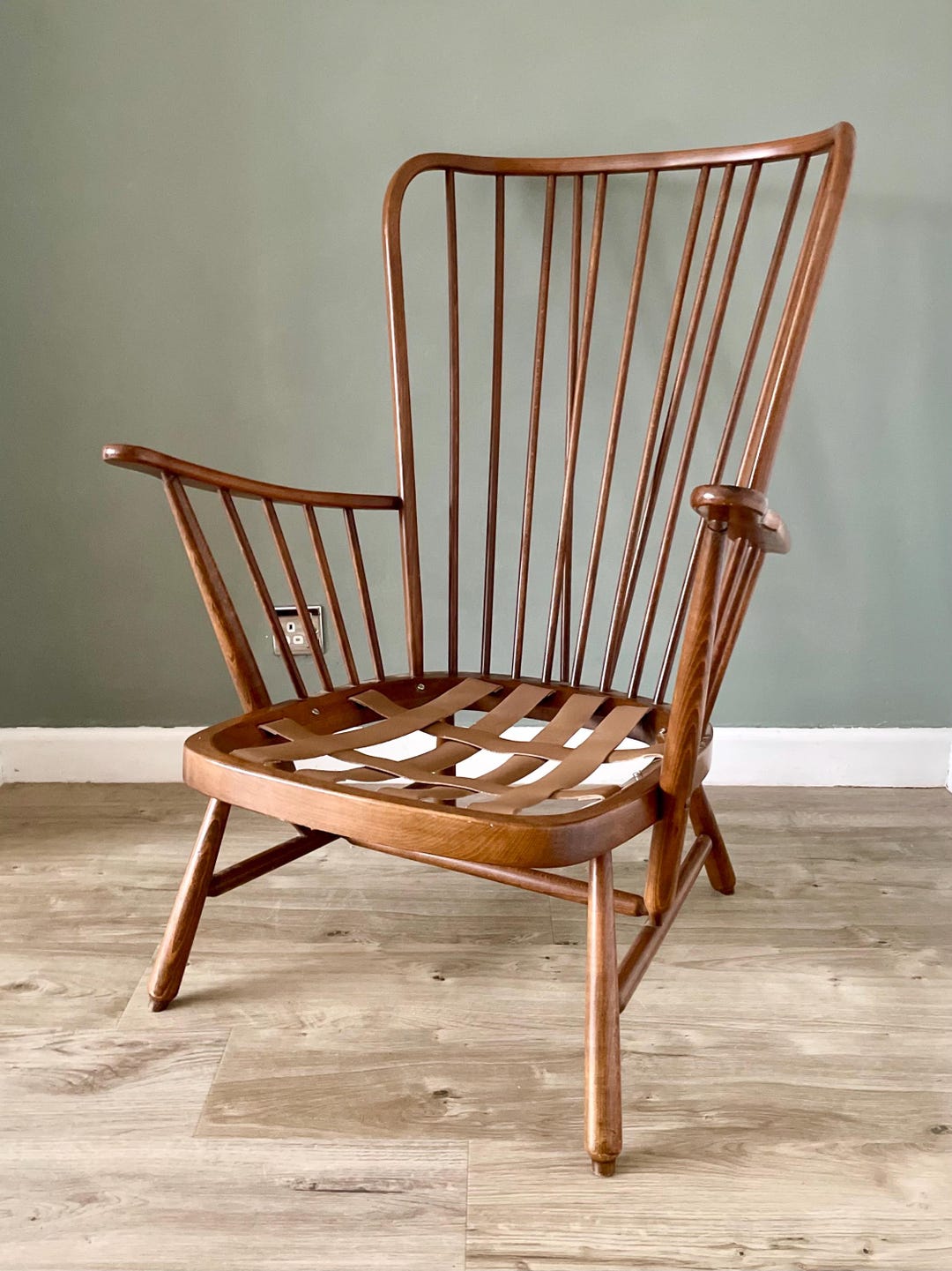 Ercol Large High Back Armchair 1913 - Golden Dawn - Etsy UK