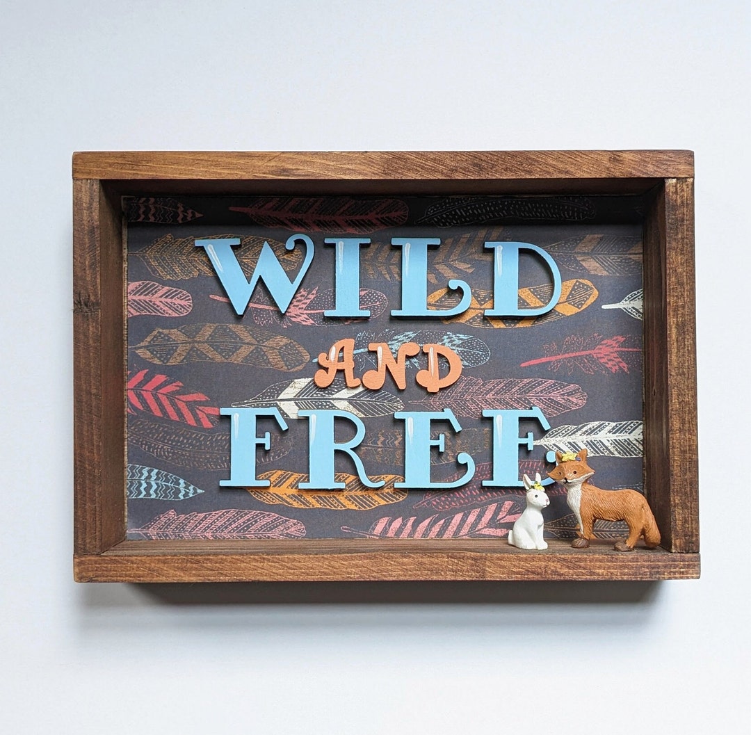 RTS Wild and Free Wood Shadow Box Sign - Etsy
