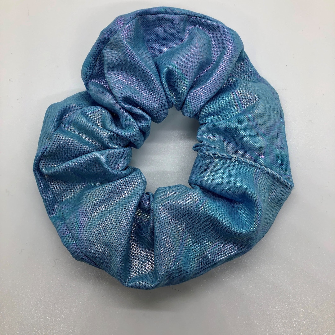 Fluid: Baby Blue Scrunchie With Pink/purple/green Iridescence, Medium ...