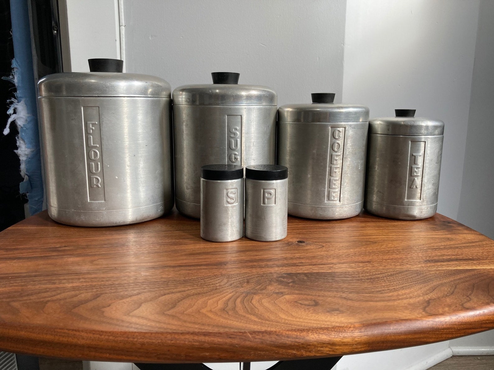 Vintage 1960s Midcentury Modern Aluminum Kitchen Storage Tins Made in ...