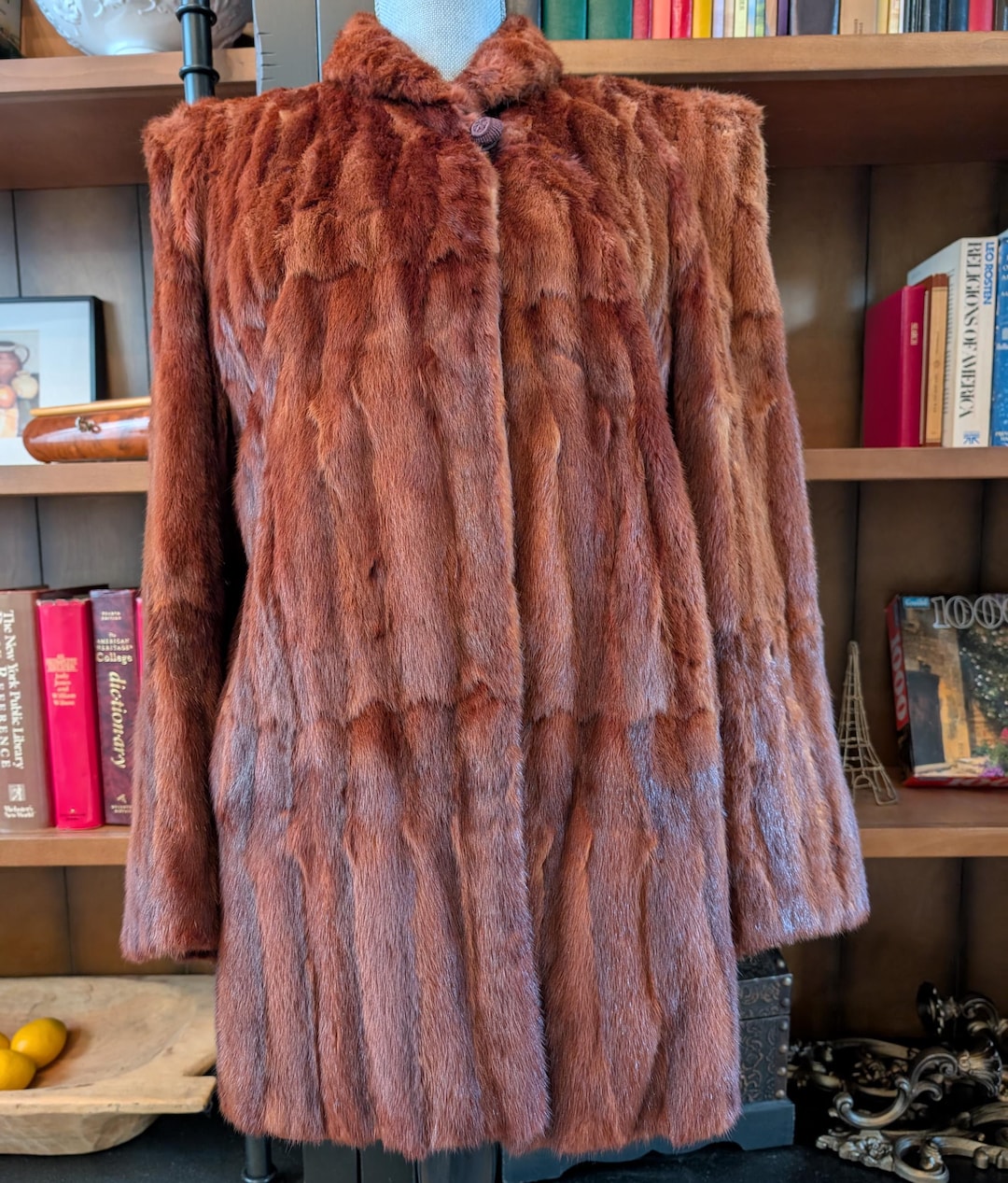 1940's Chestnut Brown Mink Fur Coat Jacket - Vintage Maurice Ball - Etsy
