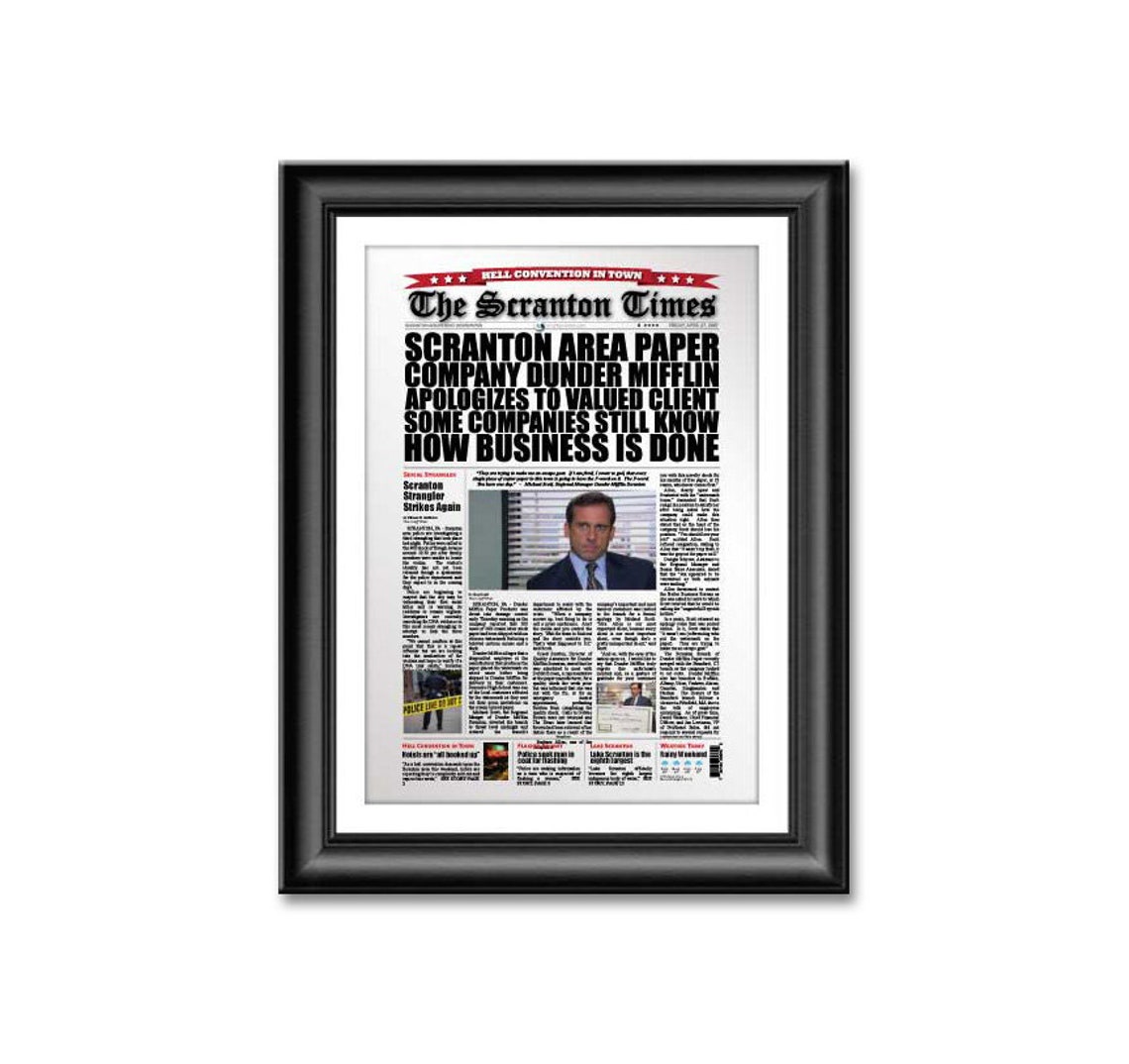 The Office Scranton Times Newspaper Headline Poster Dunder - Etsy