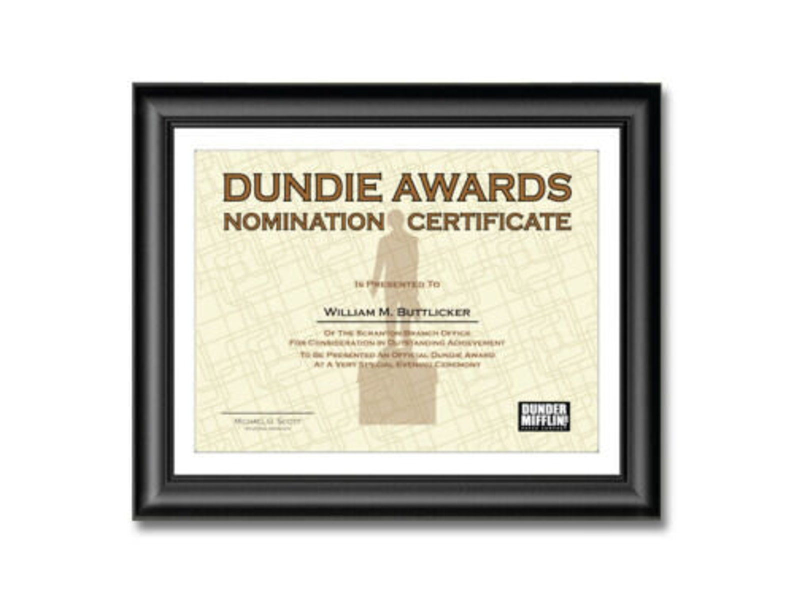 2 Personalized Dundie Award Nomination Certificates (TWO) the Office 11 ...
