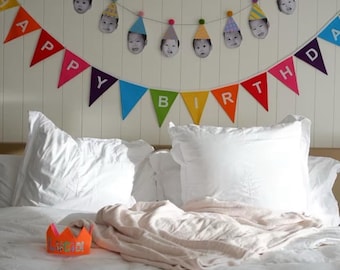 Large Happy Birthday Banner, Happy Birthday Bunting, Party Decoration ...