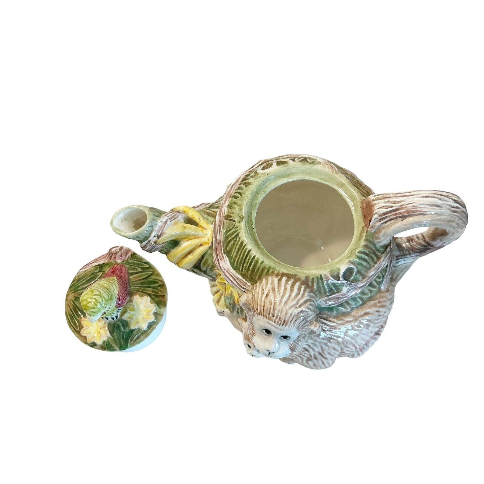 Vintage Monkey Mom Baby Teapot by Strata Group Jungle Spree Parrot Lid ...