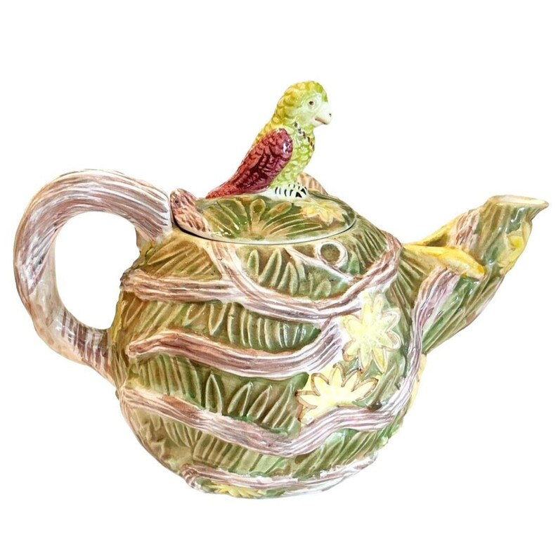 Vintage Monkey Mom Baby Teapot by Strata Group Jungle Spree Parrot Lid ...