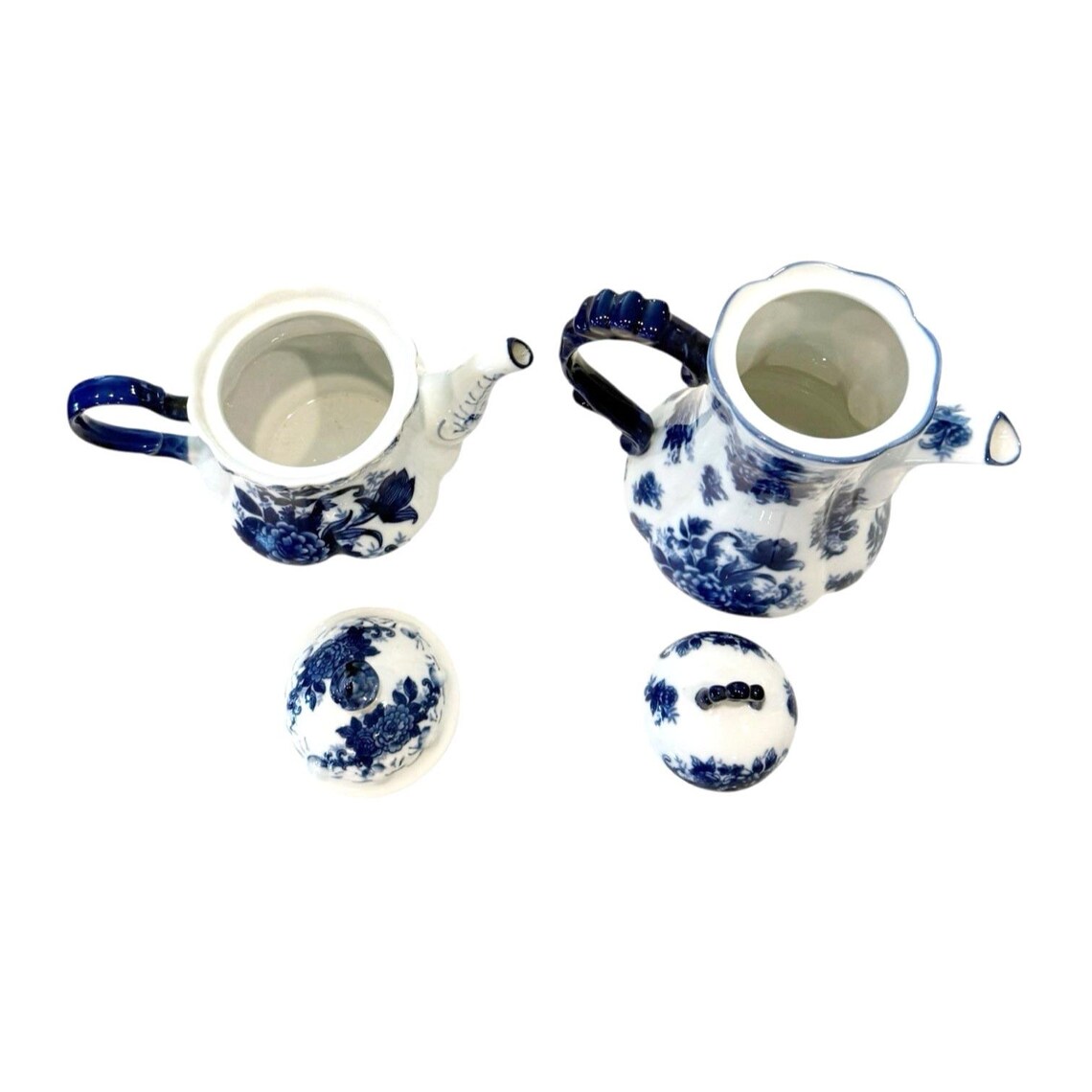 Vintage Cracker Barrel Flow Blue Porcelain Coffee, Tea & Sugar Set - Etsy