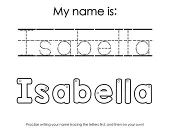 Isabella Name Tracing - Etsy