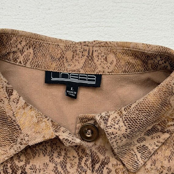 Y2K Linear Micro Corduroy Snake Print Jacket L Button… - Gem