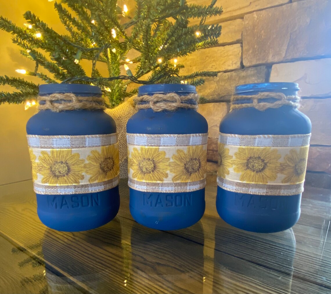 Decorative Upcycled Jars - Set of 3 - Etsy