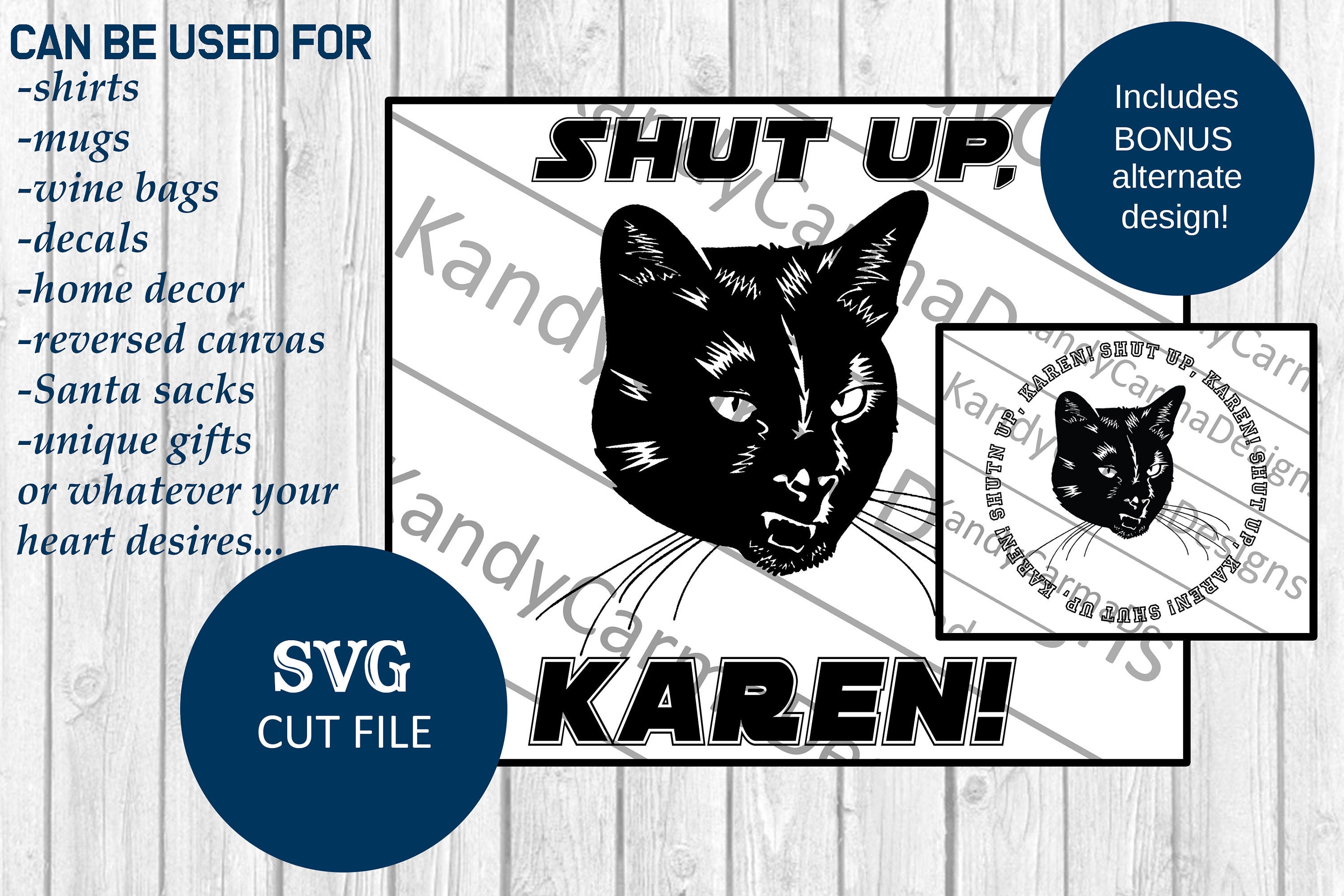 SVG Cut File - Shut Up, Karen! Cat Meme - Etsy