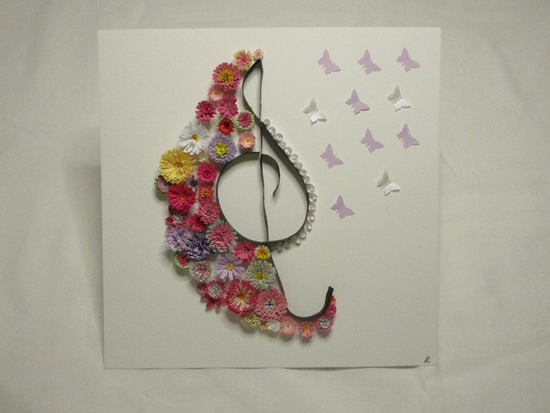 Musical 3D Art With Flowers, Treble Clef - Etsy