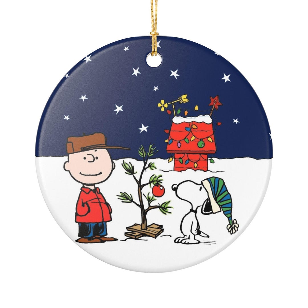 Charlie Brown and Snoopy Christmas Tree Ornament | Ceramic Holiday ...