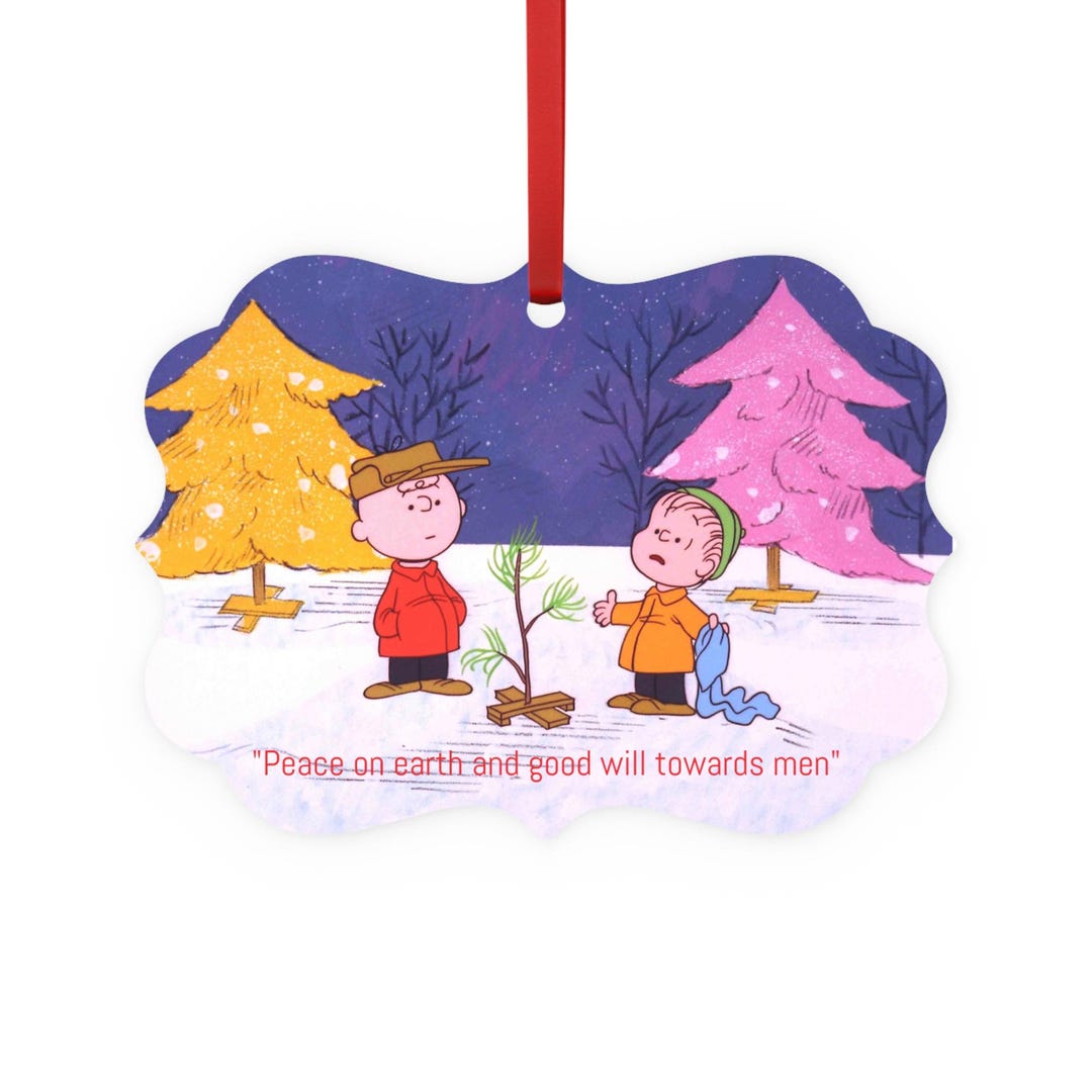 Charlie Brown Christmas Tree Metal Plaque Ornament | Linus Peace on ...