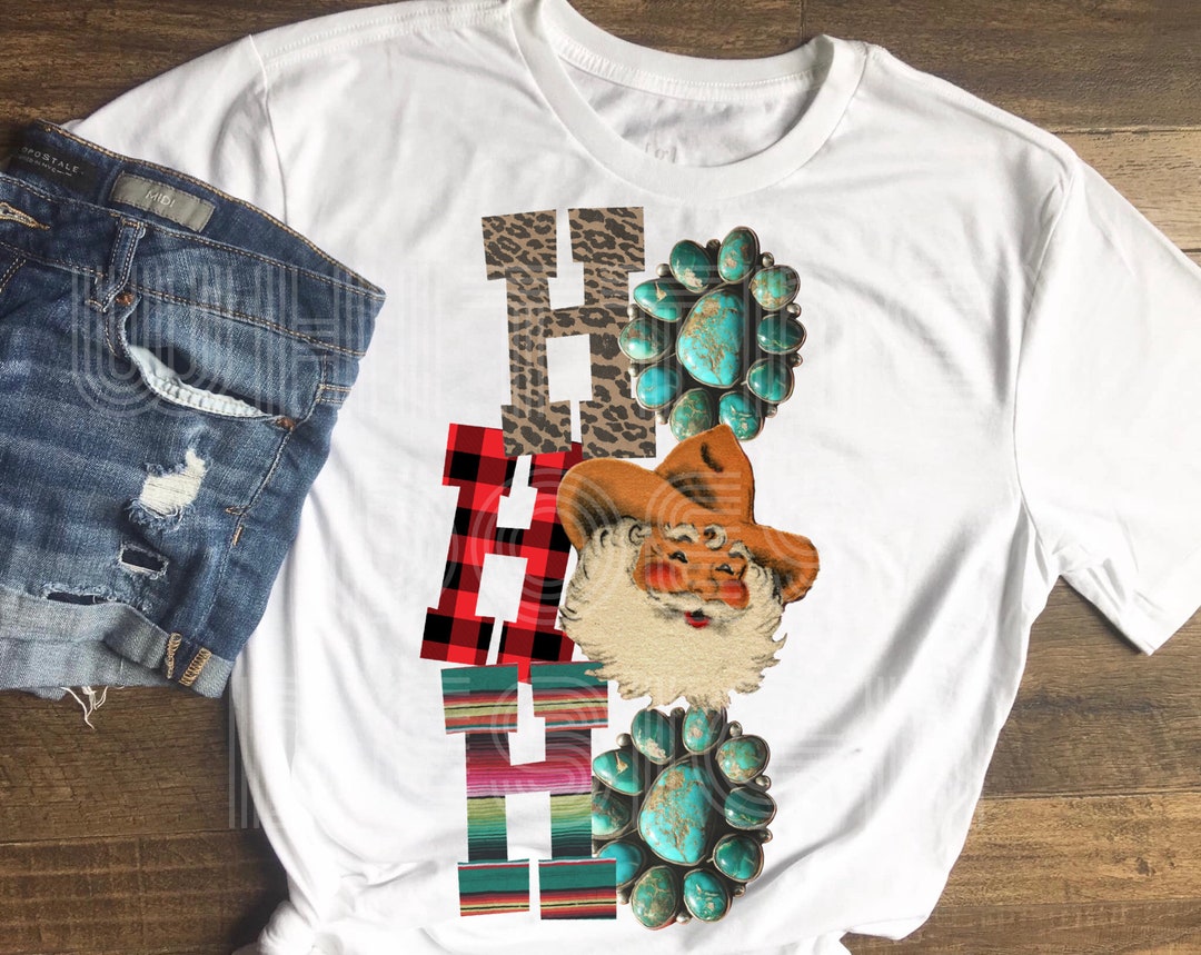Santa Ho Ho Ho Turquoise Christmas Sublimation Design Download PNG - Etsy